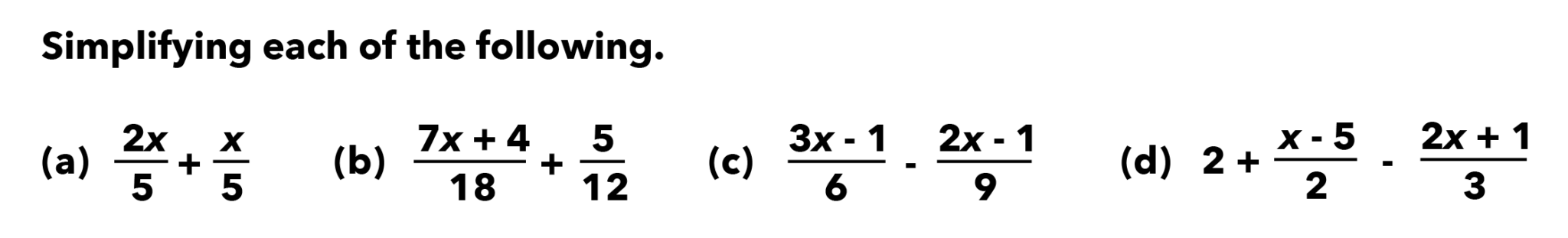 Algebra: How To Simplify Algebraic Fractions - Primary School Science ...