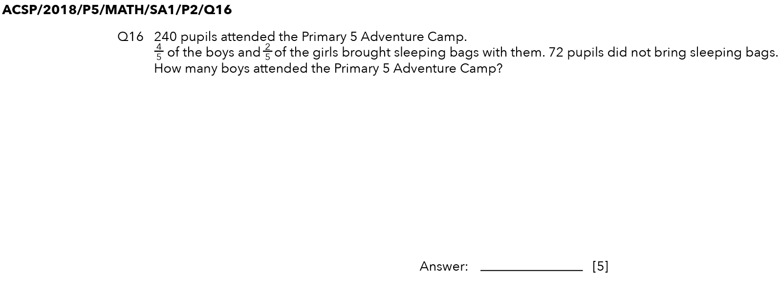 Fractions: Forming Simultaneous Equations - Primary School Science ...