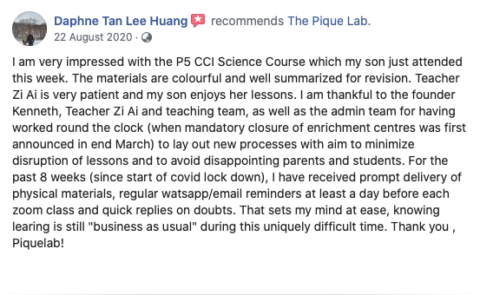 The Pique Lab | PSLE, O Level Science & Math Tuition Centre