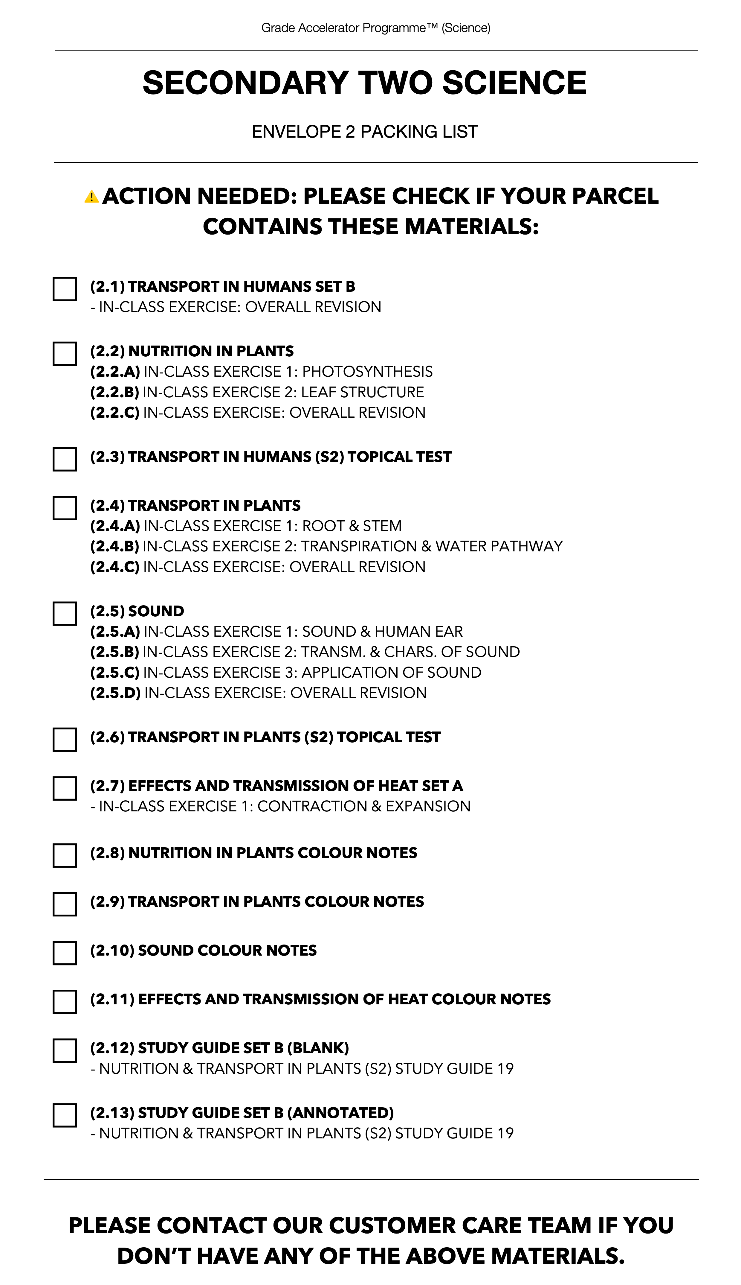 [2022] [S2 GAP] Materials Packing List - The Pique Lab