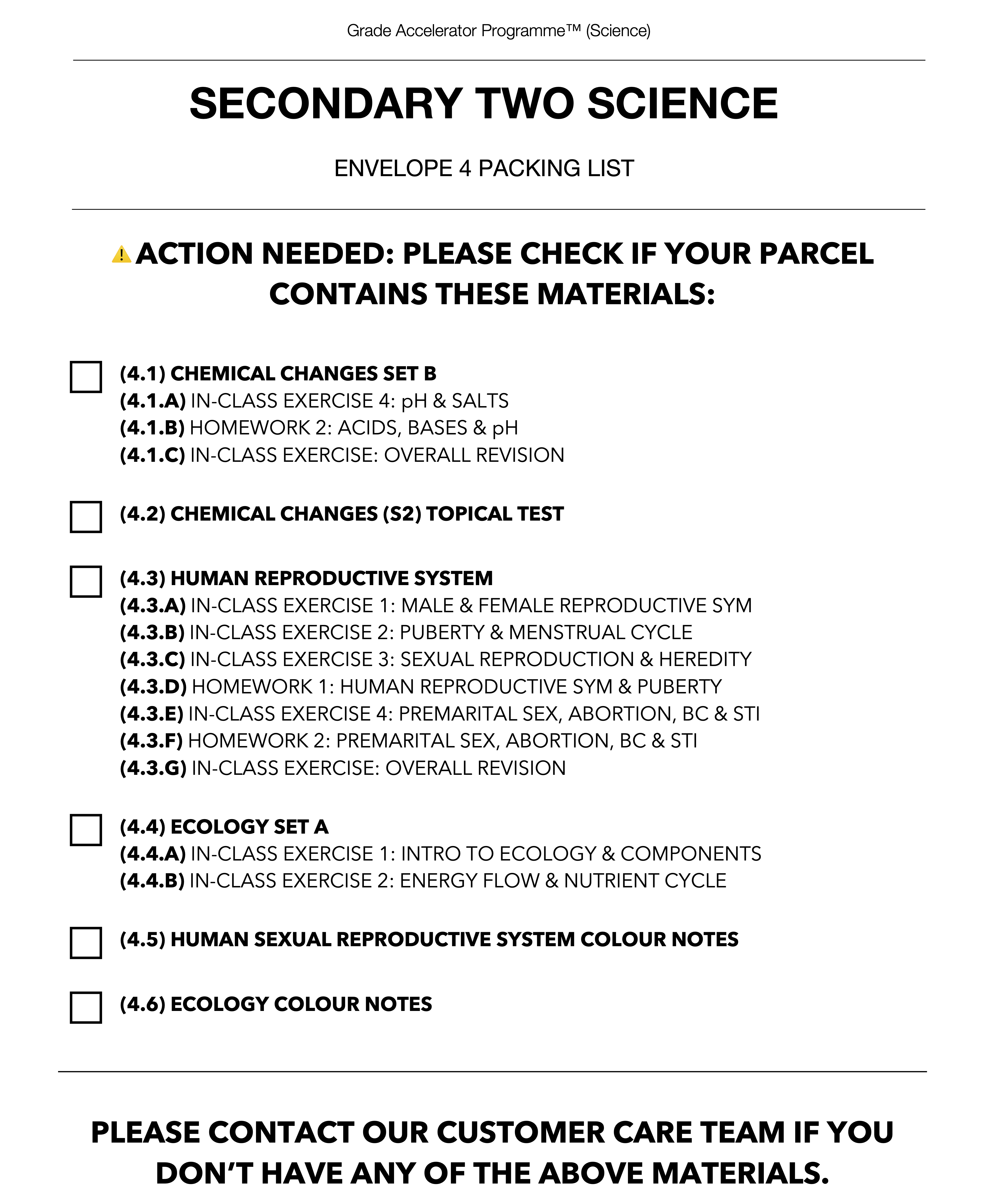 [2022] [S2 GAP] Materials Packing List - The Pique Lab