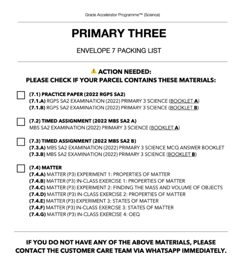 [P3 GAP] Materials Packing List - The Pique Lab