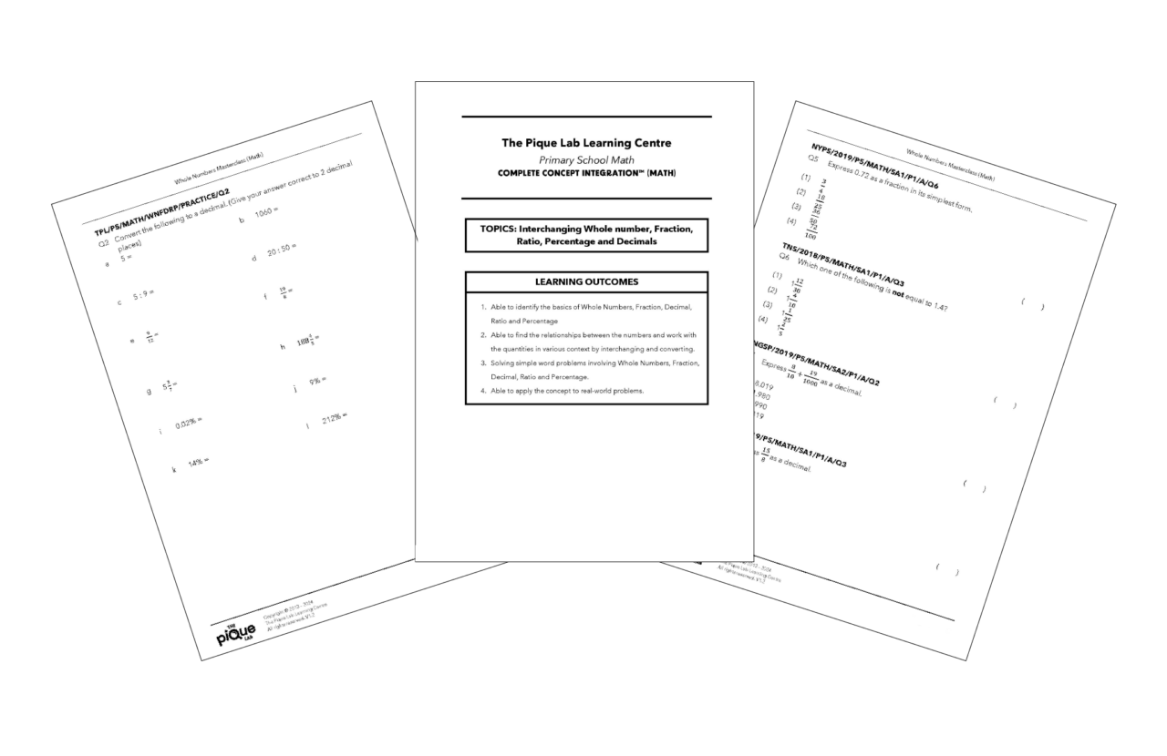 P5 Complete Concept Integration Mathematics Course - The Pique Lab